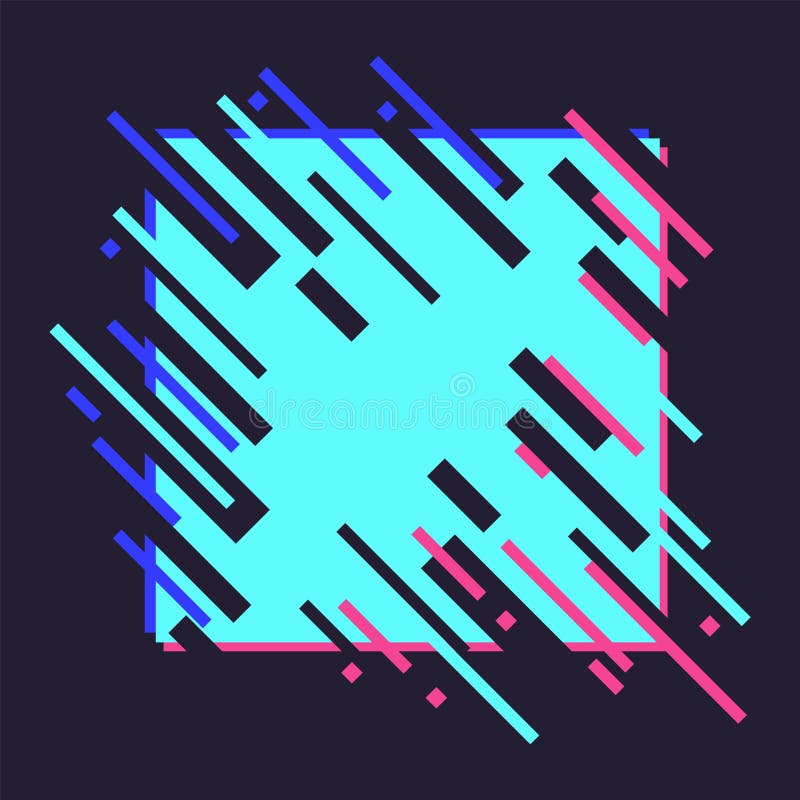 Distortion Dynamic Square Element, Technology Noise Defect, Geometry ...