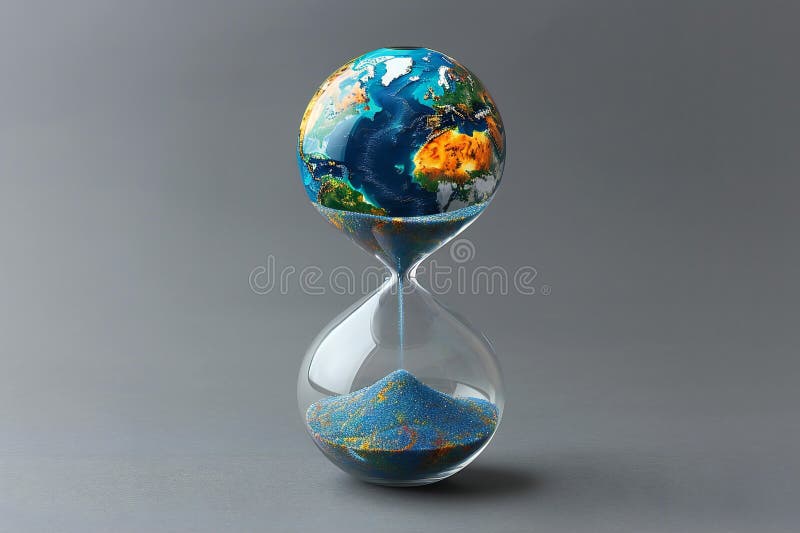 The Distortion of the Earth in an Hourglass Shape, Symbolizing Time and ...