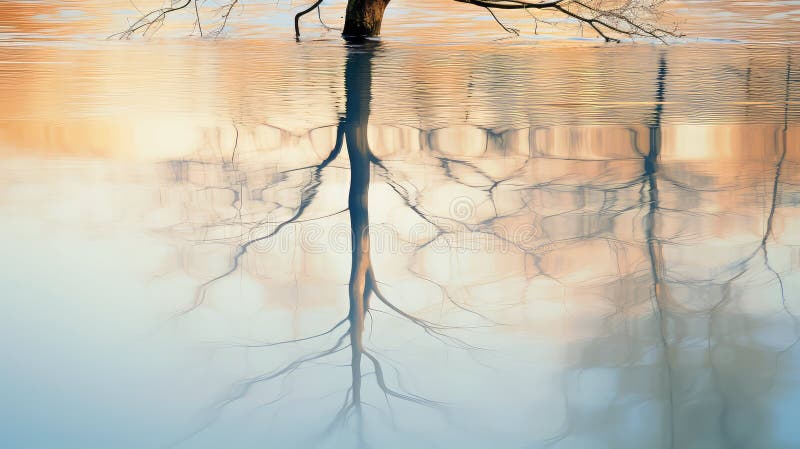 Distortion tree abstract stock illustration. Illustration of pond ...