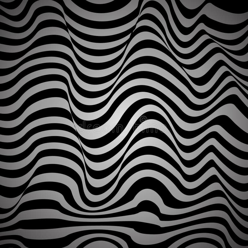 Distortion Waves Optical. Monochrome Color Background Stock Vector ...