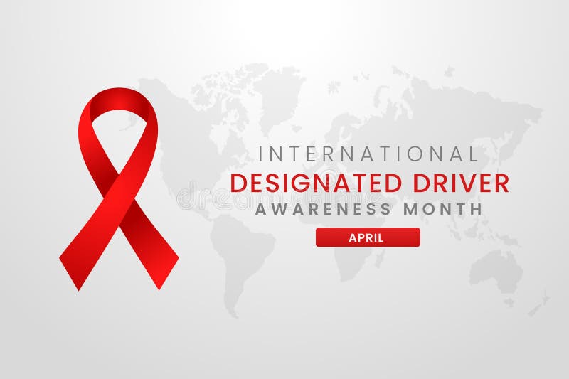 Distracted Driving Awareness Month Background Design with Red Silk ...