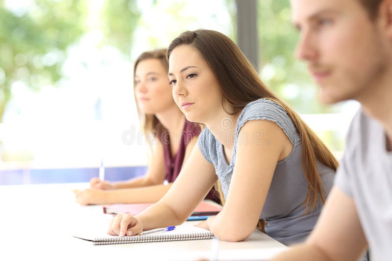 Distracted Student in a Classroom Stock Image - Image of fail, confused ...