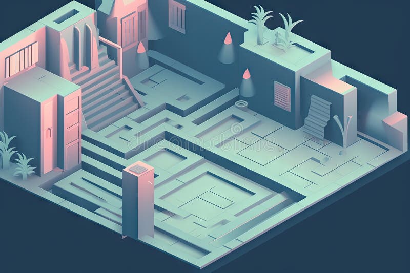 Distracting Background, with the Focus on a Key Element in Isometric ...