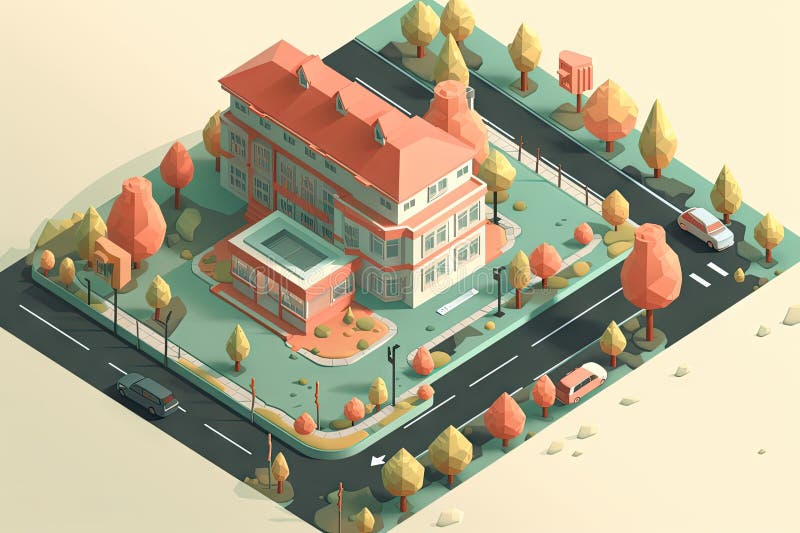 Distracting Background, with the Focus on a Key Element in Isometric ...
