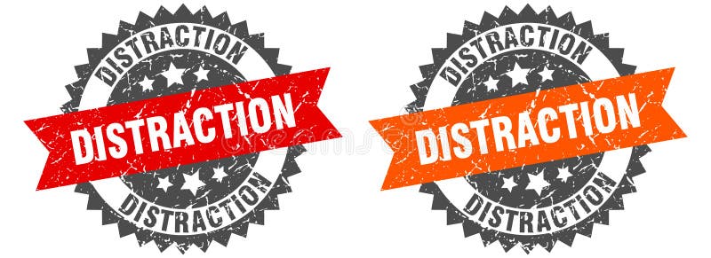 Distraction Band Sign. Distraction Grunge Stamp Set Stock Vector ...