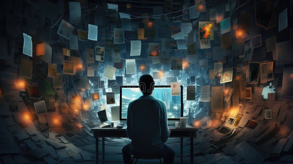 Distraction data confusion stock illustration. Illustration of ...