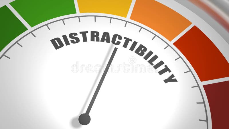 Distraction Measuring Device with Arrow and Scale. Social Media or ...