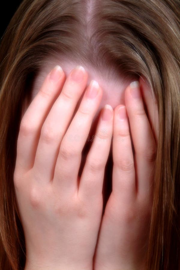 Distraught Female stock image. Image of mouth, hair, grey - 558473