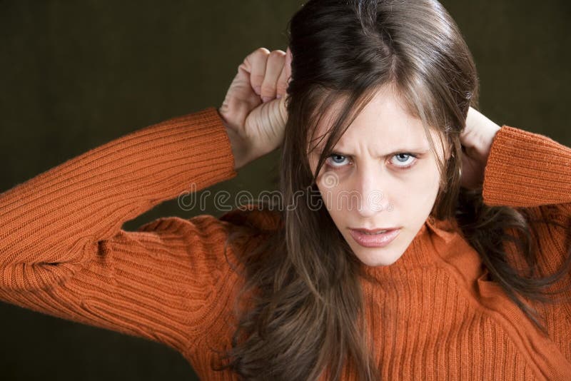 Distraught Young Woman stock photo. Image of horizontal - 7353390