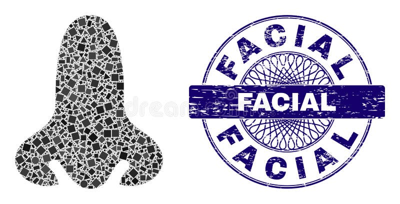 Distress Facial Stamp Seal and Geometric Nose Organ Mosaic Stock Vector ... Distress Facial Stamp Seal and Geometric Nose Organ Mosaic Stock Vector ...