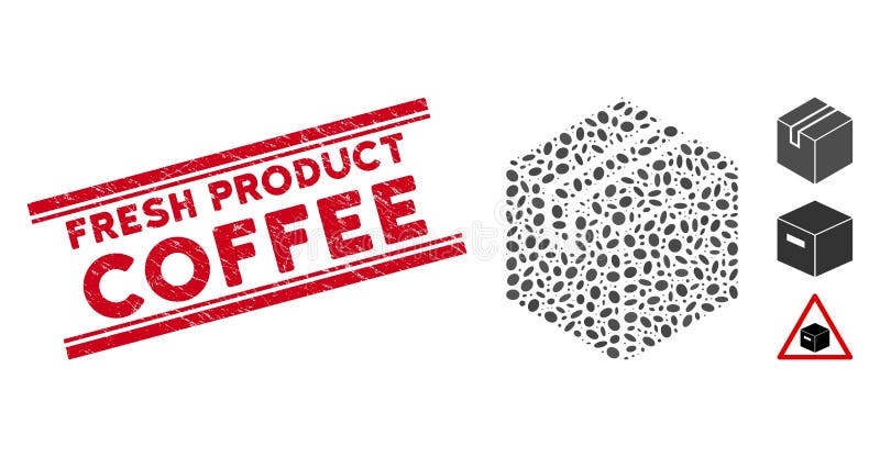 Distress Fresh Product Coffee Line Stamp and Collage Package Icon Stock ... Distress Fresh Product Coffee Line Stamp and Collage Package Icon Stock ...