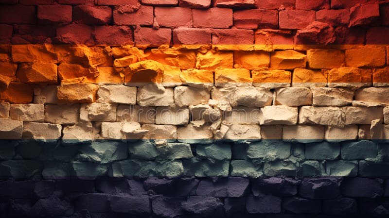 Distress Grunge Texture Flag of Laos on a Brick Wall Stock Illustration ...