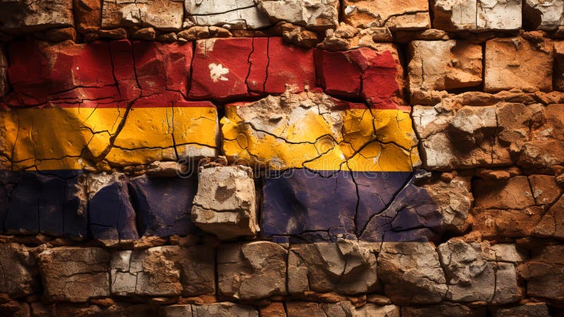 Distress Grunge Texture Flag of Laos on a Brick Wall Stock Illustration ...