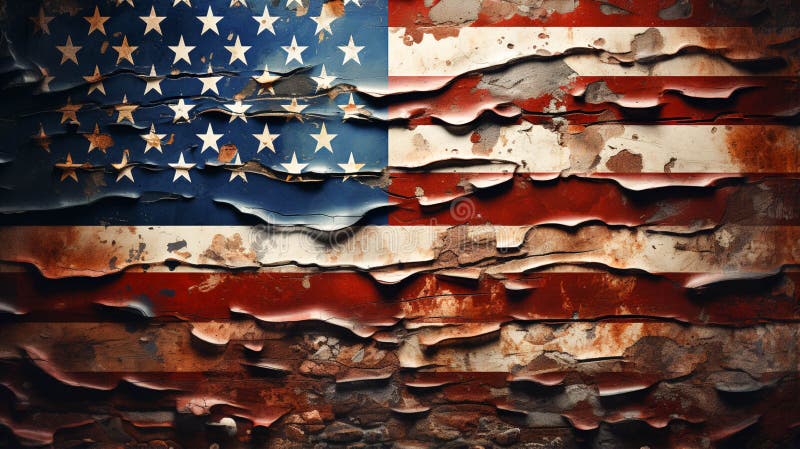 Distress Grunge Texture Flag of Usa on a Brick Wall Stock Image - Image ...