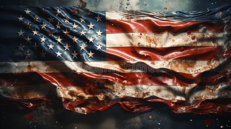 Distress Grunge Texture Flag of Usa on a Brick Wall Stock Photo - Image ...