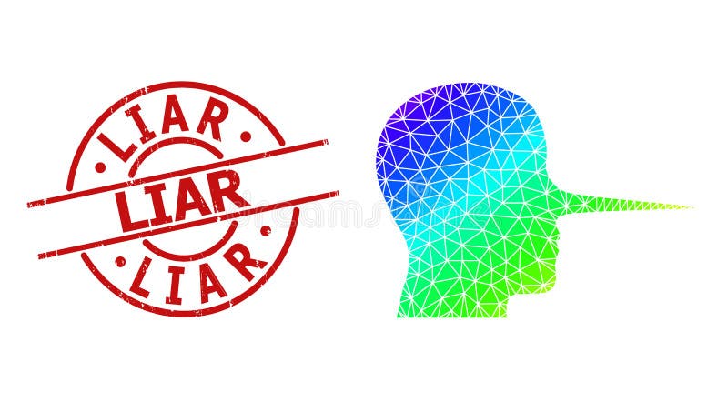 Distress Liar Watermark and Triangle Filled Rainbow Liar Person Icon ...