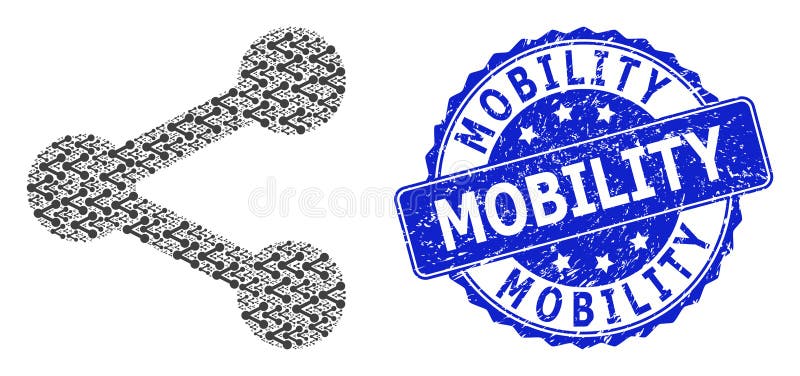 Distress Mobility Round Watermark and Fractal Share Icon Composition ...