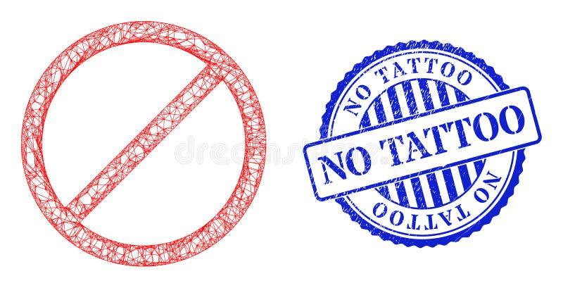 Distress No Tattoo Seal and Hatched Cancel Mesh Stock Vector ...