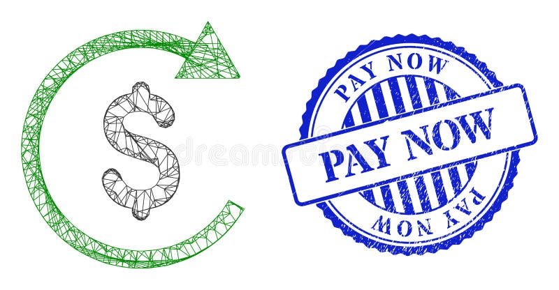 Distress Pay Now Badge and Net Repay Web Mesh Stock Vector ...