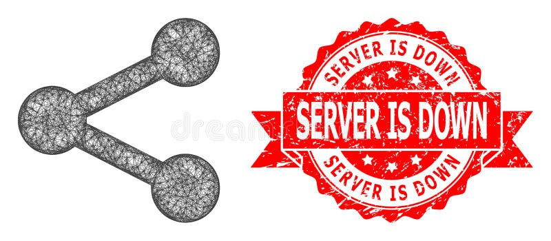 Distress Server is Down Seal and Net Share Icon Stock Vector ...