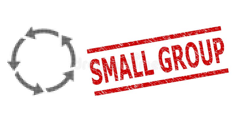 Distress Small Group Seal and Halftone Dotted Rotation Stock Vector ...
