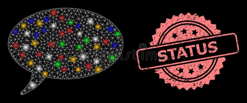 Distress Status Stamp and Net Message Cloud with Lightspots Stock ...