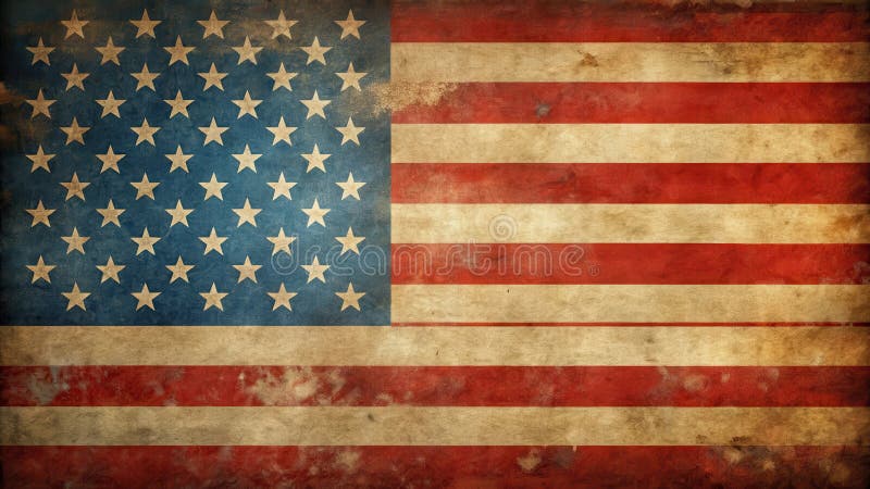 A Distressed and Aged American Flag Design with a Patina of Time ...