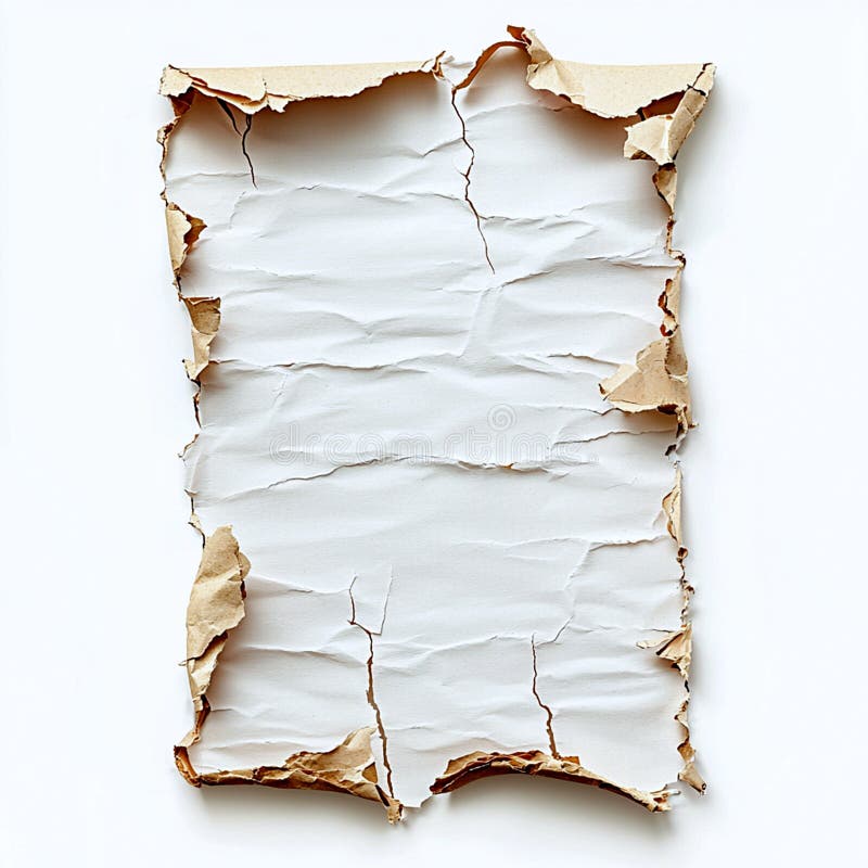 Distressed Paper Texture Aged Parchment with Torn Edges on a White ...