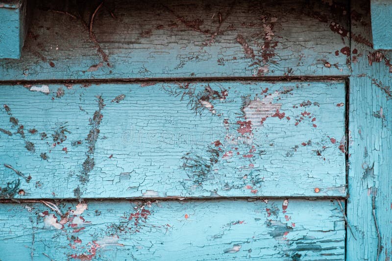 Distressed Barn Siding with Bright Teal Pain Stock Image - Image of ...