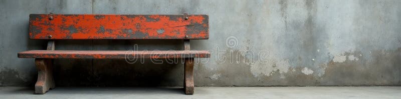 Distressed Bench, Chipped Paint, Stark Concrete Backdrop , Rustic ...