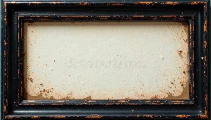 Distressed Black Frame, Subtle Gold Highlights, Worn Frame, Vintage ...