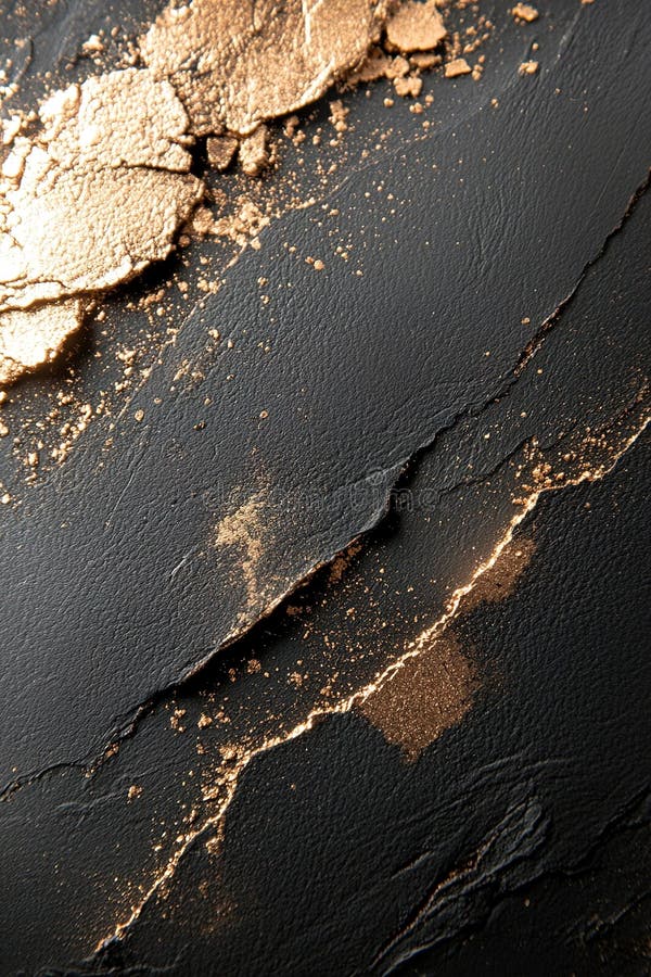 This Distressed Black Leather Texture Features Scattered Gold Dust ...