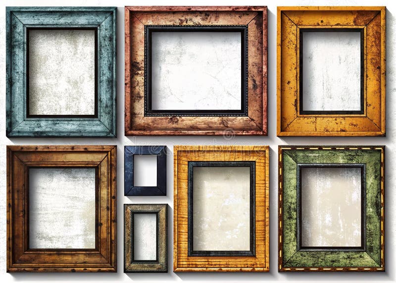 Distressed Black Rectangular Frames a Collection of Grunge Texture ...