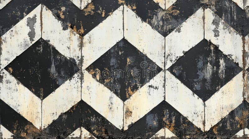 Distressed Black and White Chevron Pattern Stock Illustration ...