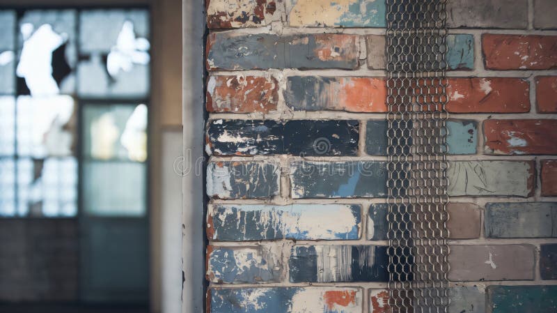 Distressed Brick Wall Texture with Chain Link Good Resolution Stock ...