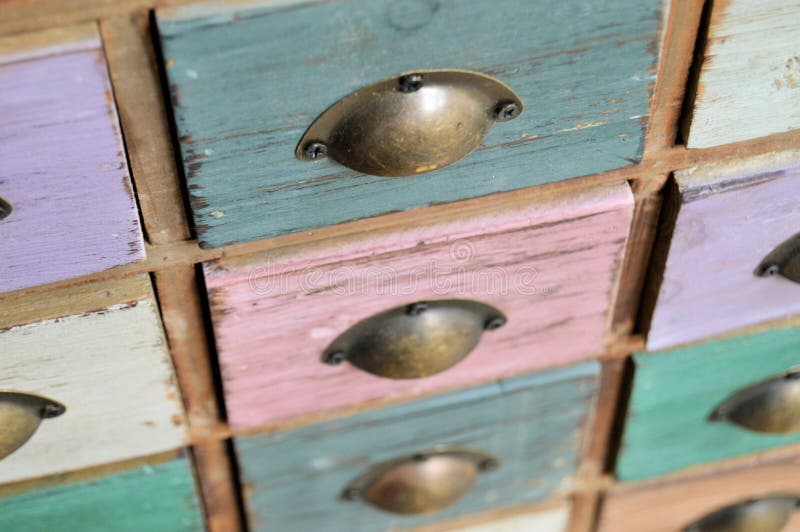 Distressed cabinet drawers stock image. Image of handles - 51717899