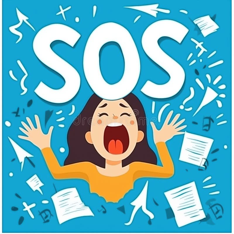 Distressed call help. SOS stock illustration. Illustration of call ...