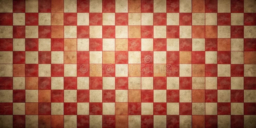 Distressed Checkerboard Pattern Background Texture with Red and Beige ...