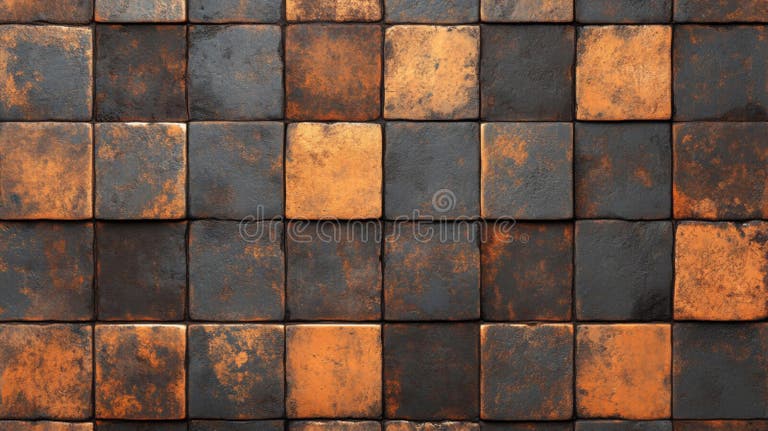 Distressed Checkerboard Patterned Square Tiles Stock Illustration ...