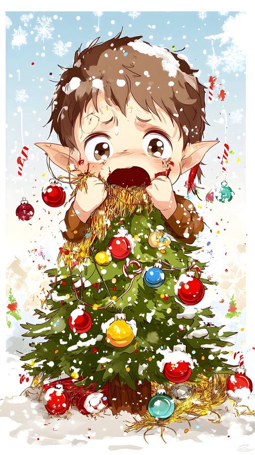 A Distressed Child with Elf Ears is Overwhelmed by a Christmas Tree and ...