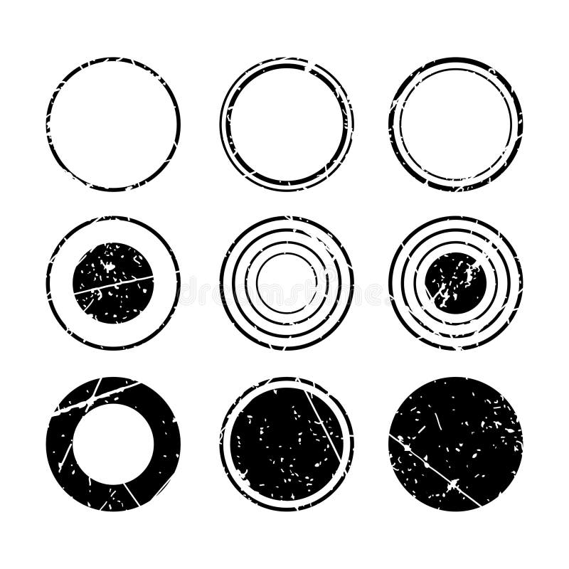 Distressed Circle Silhouette Stock Vector - Illustration of outline ...