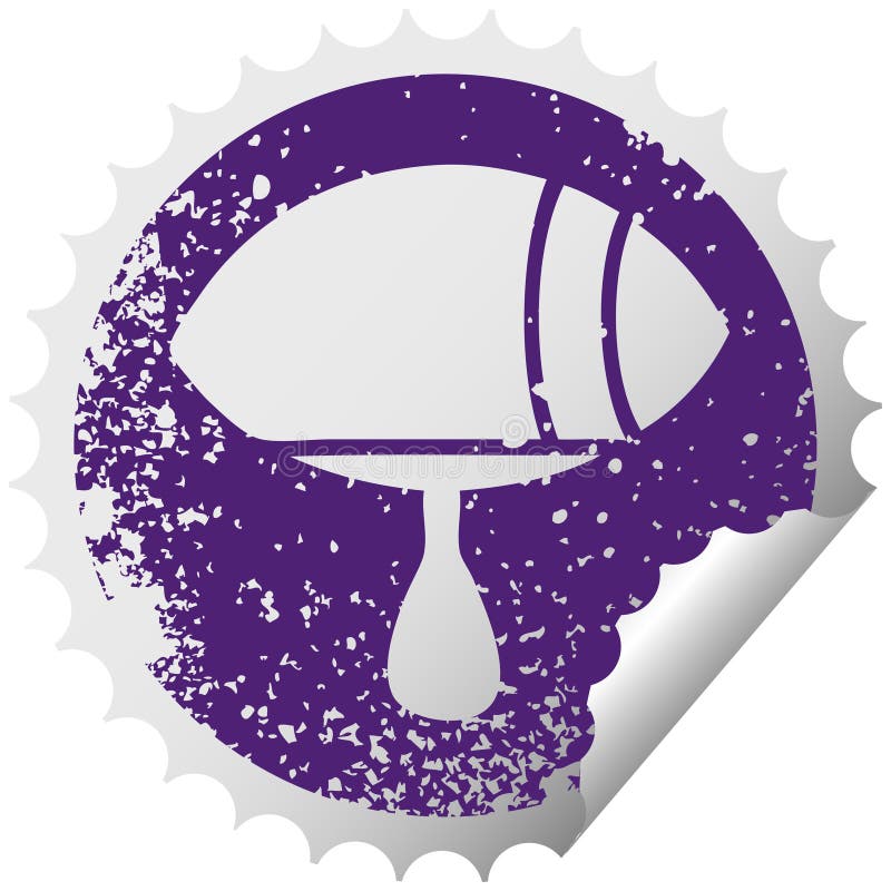 Distressed Circular Peeling Sticker Symbol of a Crying Eye Looking To ...