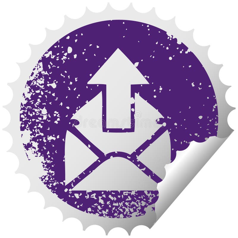 Illustrated Distressed Circular Peeling Sticker Symbol Email Sign Stock ...