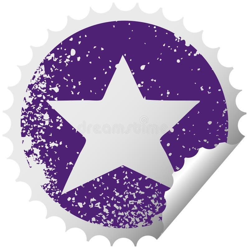 Distressed Circular Peeling Sticker Symbol of a Gold Star Stock Vector ...