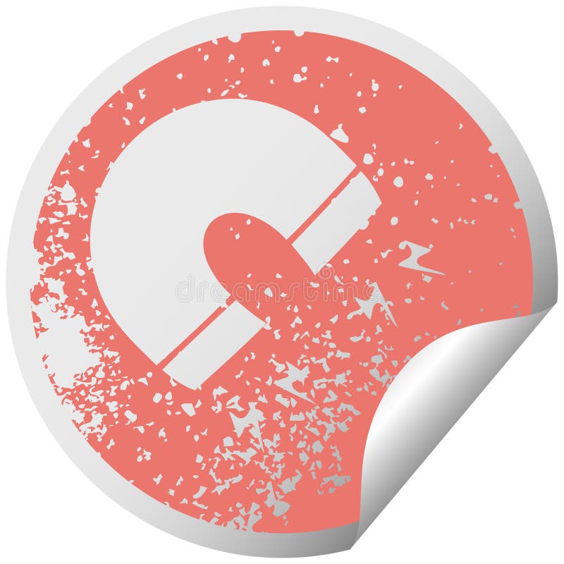 Distressed Circular Peeling Sticker Symbol of a Magnet Stock Vector ...
