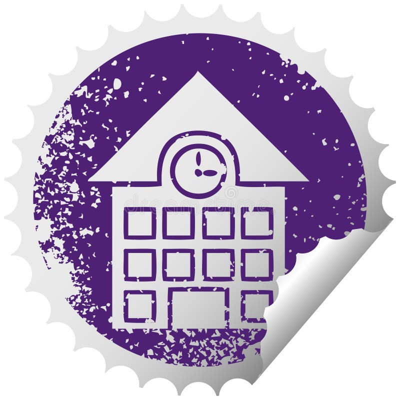 Distressed Circular Peeling Sticker Symbol Town House Stock Vector ...