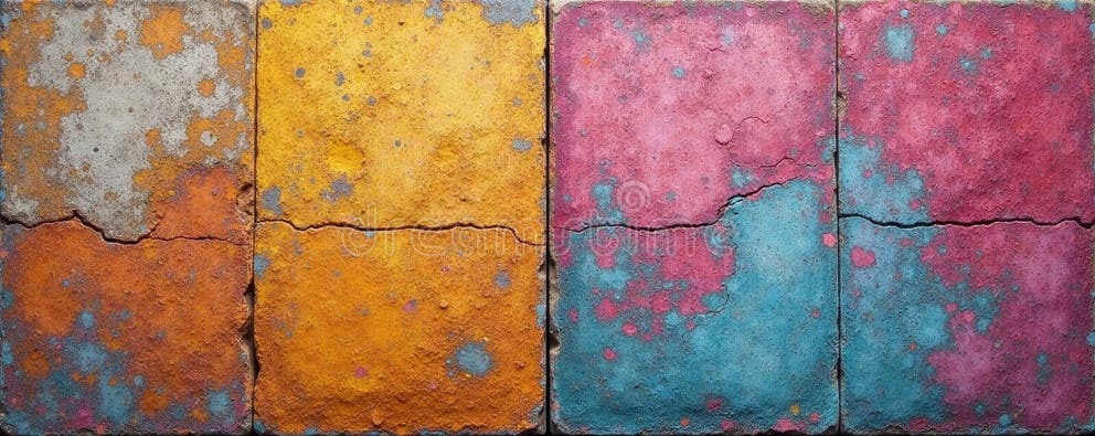 Distressed Concrete; Polished Sections Reveal Aggregate , Aged, Detail ...