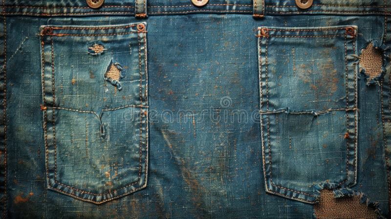 Distressed Denim Fabric Texture Featuring Stylish Pockets and Ample ...