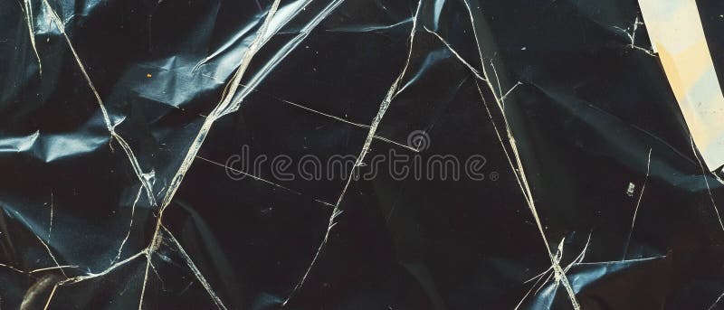 Distressed Film Texture with Tears and Wrinkles on a Solid Black ...