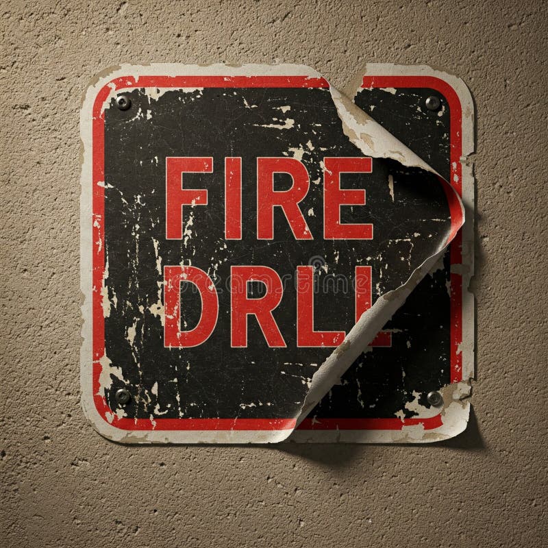 Distressed Fire Drill Sign Vintage (Generated with AI) Stock ...